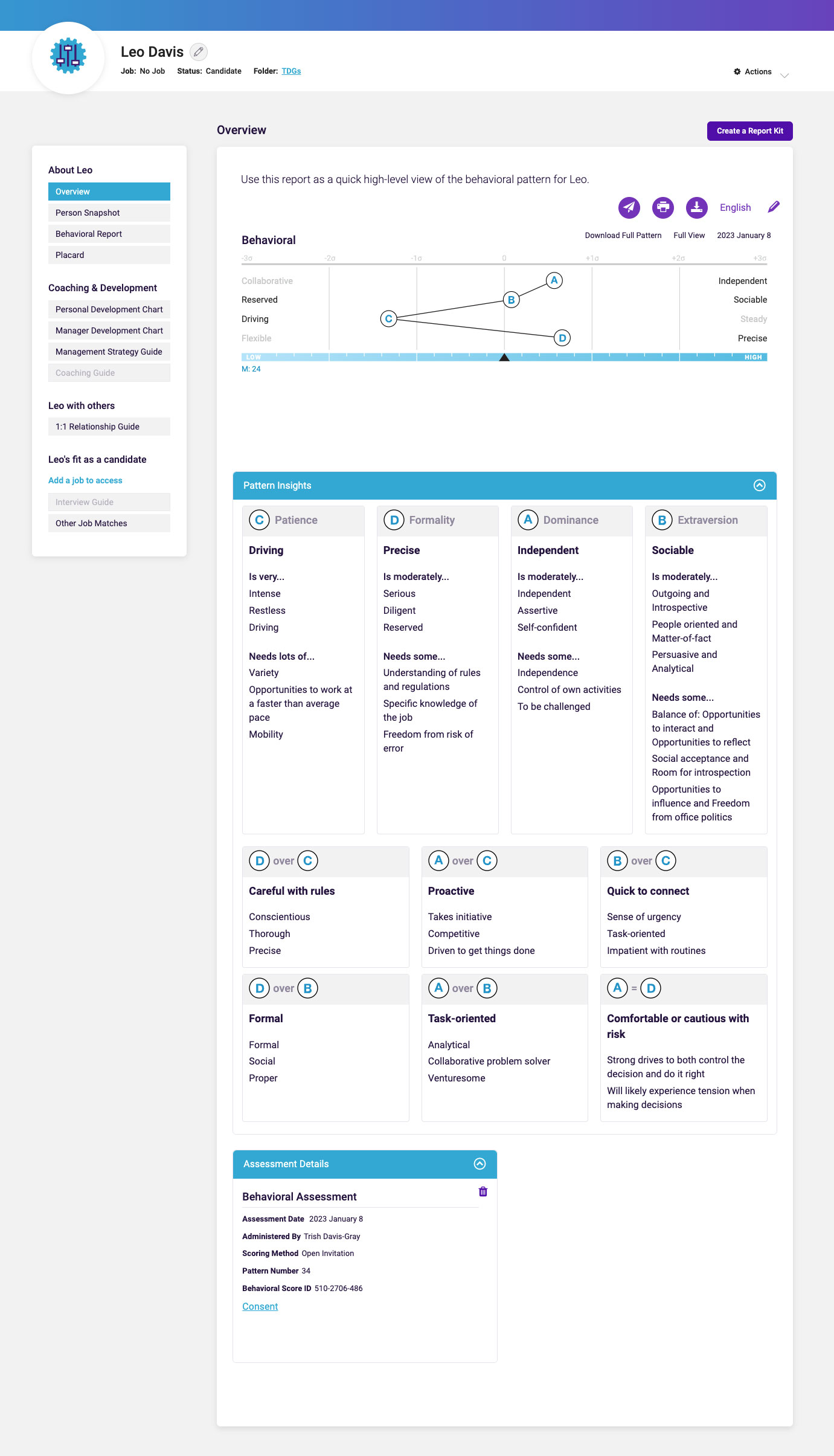 Person Page Overview - The Predictive Index